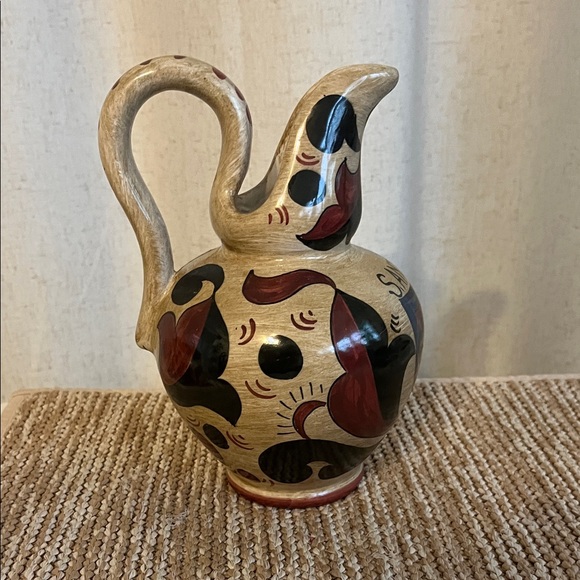 Art | Vintage Baffoni Gubbio Italian Art Pottery Pitcher Vase Floral ...
